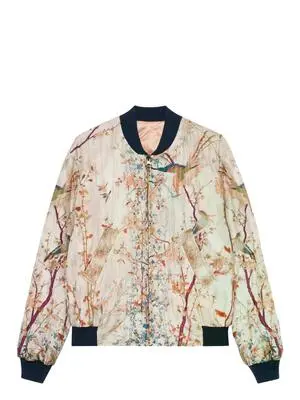 PIERRE-LOUIS MASCIA Floral-print Bomber Jacket - Neutrals