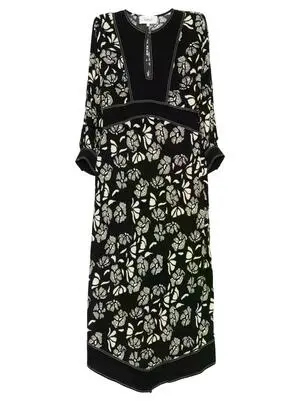 Ba&sh Floral-print Midi Dress - Black