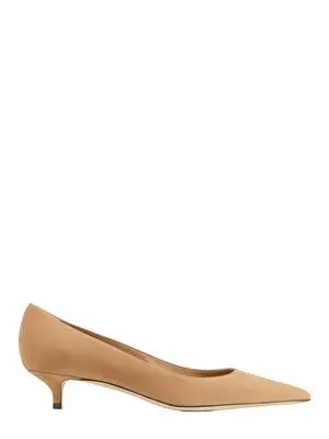 JIMMY CHOO 35mm Amelia Pointed-toe Kitten-heel Pumps - Brown