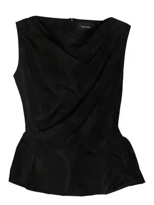 Simone Rocha Draped Peplum Top - Black