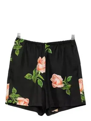 Nanushka Anish Rose-print Shorts - Black