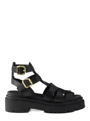 Prada Leather Buckle-strap Sandals - Black