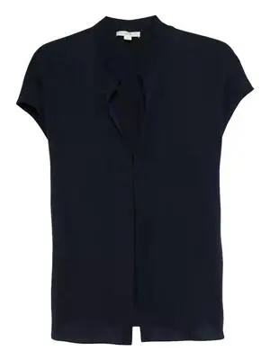 Vince V-neck Short-sleeve Blouse - Blue