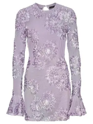 Remain Birger Christensen Floral Mesh Dress - Purple