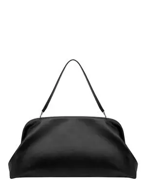 Alberta Ferretti Satin Clutch With Detachable Strap - Black