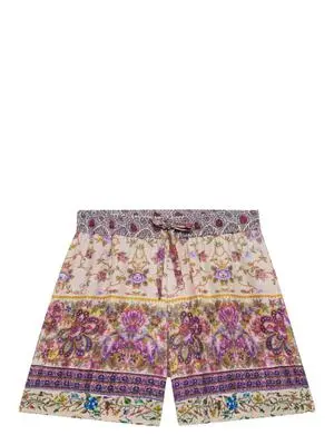 PIERRE-LOUIS MASCIA Floral-print Drawstring Shorts - Purple