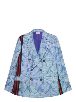 PIERRE-LOUIS MASCIA Paisley Double-breasted Jacket - Blue
