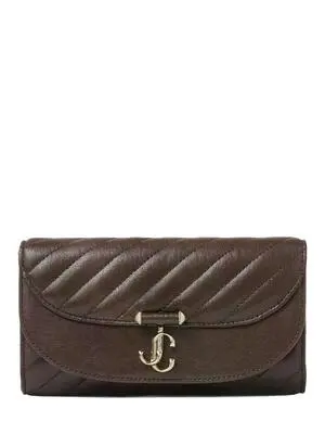 JIMMY CHOO Curve Quilted Clutch - Brown