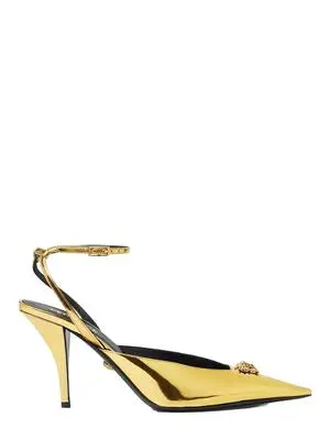 Versace 85mm Pointed-toe Pumps - Gold