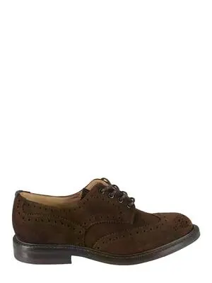 TRICKER'S Perforated Suede Derby Shoes - Brown