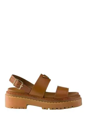 Prada 55mm Buckle-strap Platform Sandals - Brown