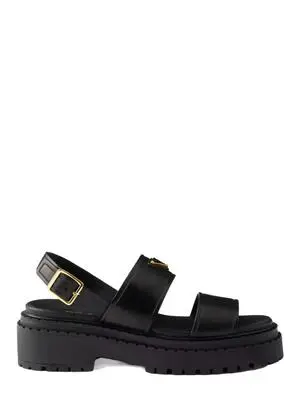 Prada Buckle-strap Platform Sandals - Black