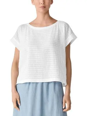 Eileen Fisher Textured Top - White