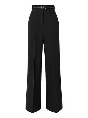Sportmax Texas Belted Stretch-jersey Flared Pants - Black