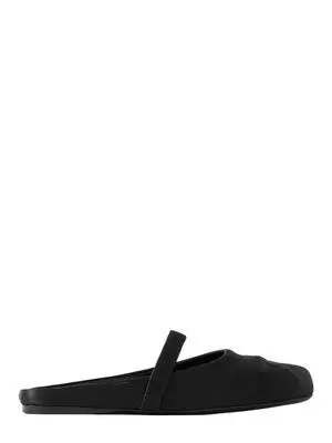 Marni Sabot Satin Ballet Flats Black
