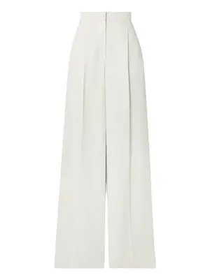 Max Mara Manetta Pleated Cady Wide-leg Pants - White