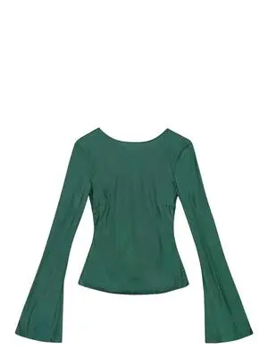 GANNI Satin Blouse - Green