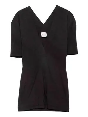 Nanushka Akka Short-sleeved Wool Top - Grey