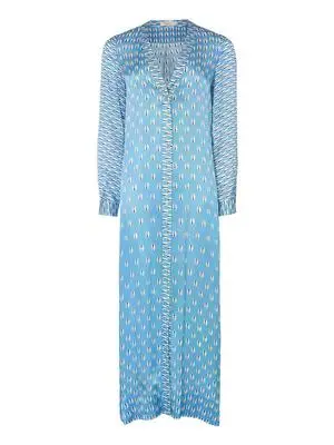 TEMPERLEY LONDON Cowrie Print Silk Coat - Blue