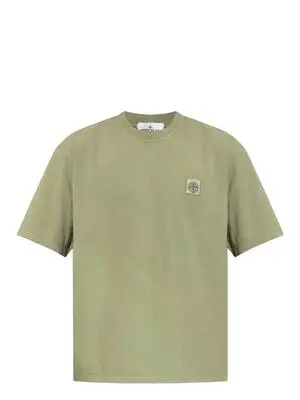 Stone Island Logo-patch Cotton T-shirt - Green