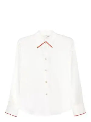 Vince Collar-detail Silk Shirt - White