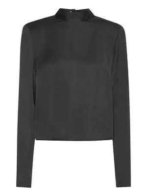 ROTATE BY BIRGER CHRISTENSEN Draped-back Top - Black