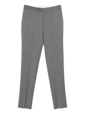 Canali Frayed Wool Trousers - Grey