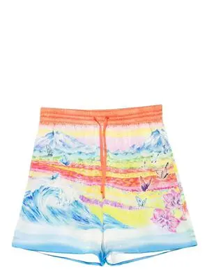 Casablanca Landscape-wave Print Shorts - Orange