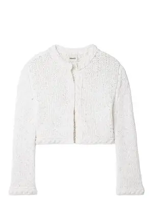 Khaite Genevieve Cropped Cardigan - White