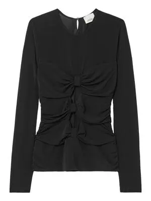 Isabel Marant Gladice Bow-detailed Cutout Top - Black