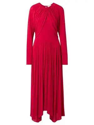 Isabel Marant Galina Asymmetric Draped Stretch-jersey Dress - Red