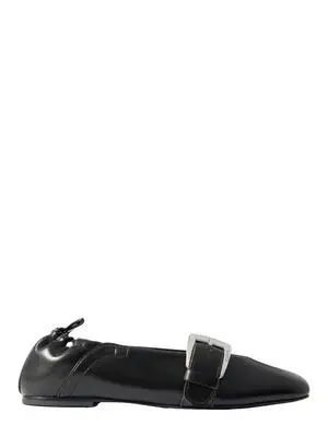 GANNI Buckled Ballerina Flats - Black