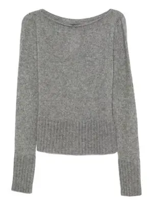 TOM FORD Boat-neck Cashmere-silk Blend Sweater - Grey
