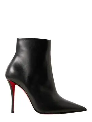 CHRISTIAN LOUBOUTIN Miss Z 100 Leather Ankle Boots - Black
