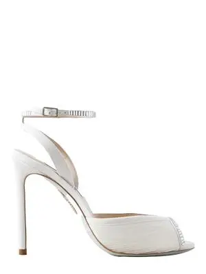 AQUAZZURA Be Mine 105 Embellished Sandals - White