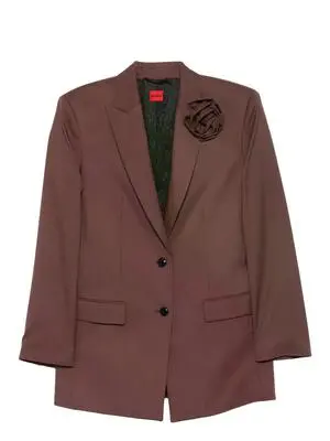 Hugo Rose-embellished Blazer - Brown