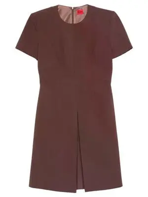Hugo Short-sleeve Pleated Dress - Brown