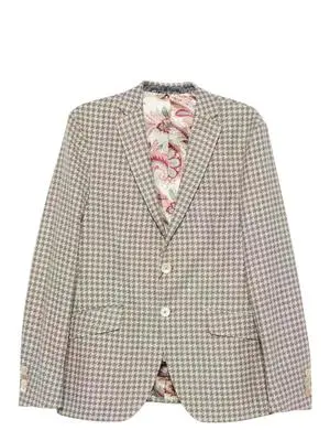 Etro Houndstooth Pattern Jacket - Neutrals