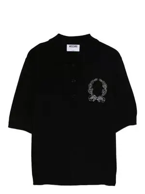 Moschino Embroidered-logo Polo Shirt - Black