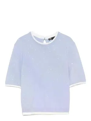 Maje Rhinestone-embellished T-shirt - Blue