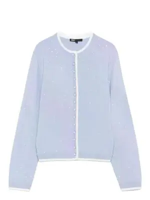 Maje Rhinestone-embellished Cardigan - Blue