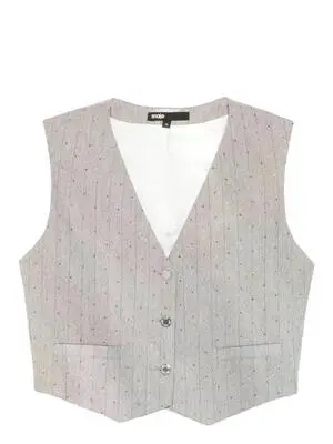 Maje Pinstriped Vest - Grey