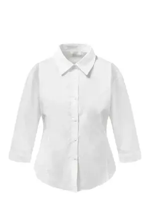 AMOMENTO Three-quarter Sleeve Shirt - White