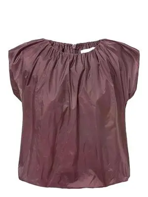 AMOMENTO Ruched-detailing Top - Purple