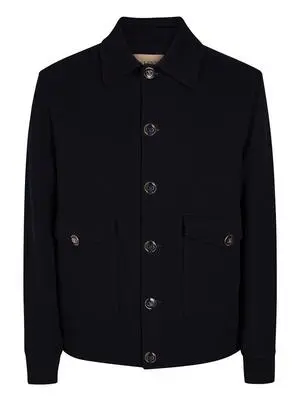 Valentino Garavani Wool And Cashmere-blend Bomber Jacket - Black