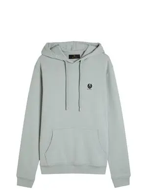 Belstaff Logo Hooded Cotton Sweatshirt - Light Blue