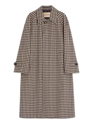Valentino Garavani Single-breasted Cotton And Wool Coat - Navy/beige