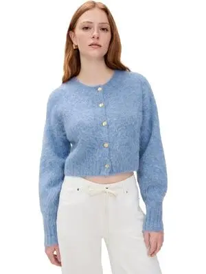 Aje Celine Fluffy Cardigan Blue Sky