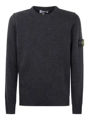 Stone Island Sweater V0m65 Melange Charcoal