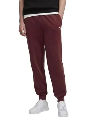 PUMA Elevated Essentials Acid Wash Fleece Sweatpants Red